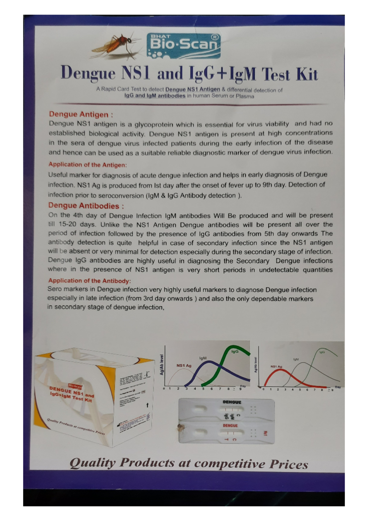 Dengue test kit - BHAT R BioScan Dengue NS1 and Test Kit A Rapid Card ...