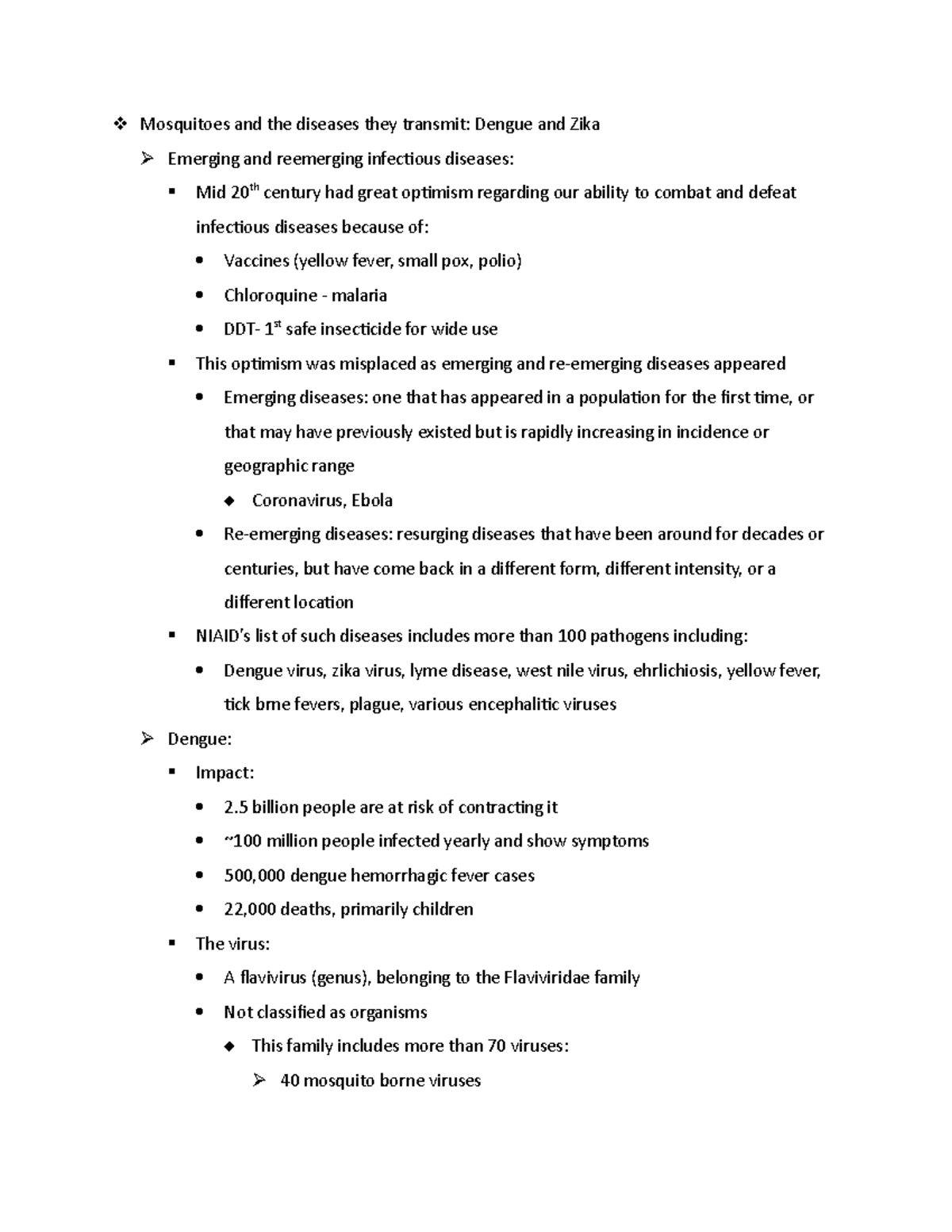lecture notes dengue zika virus - Mosquitoes and the diseases they ...
