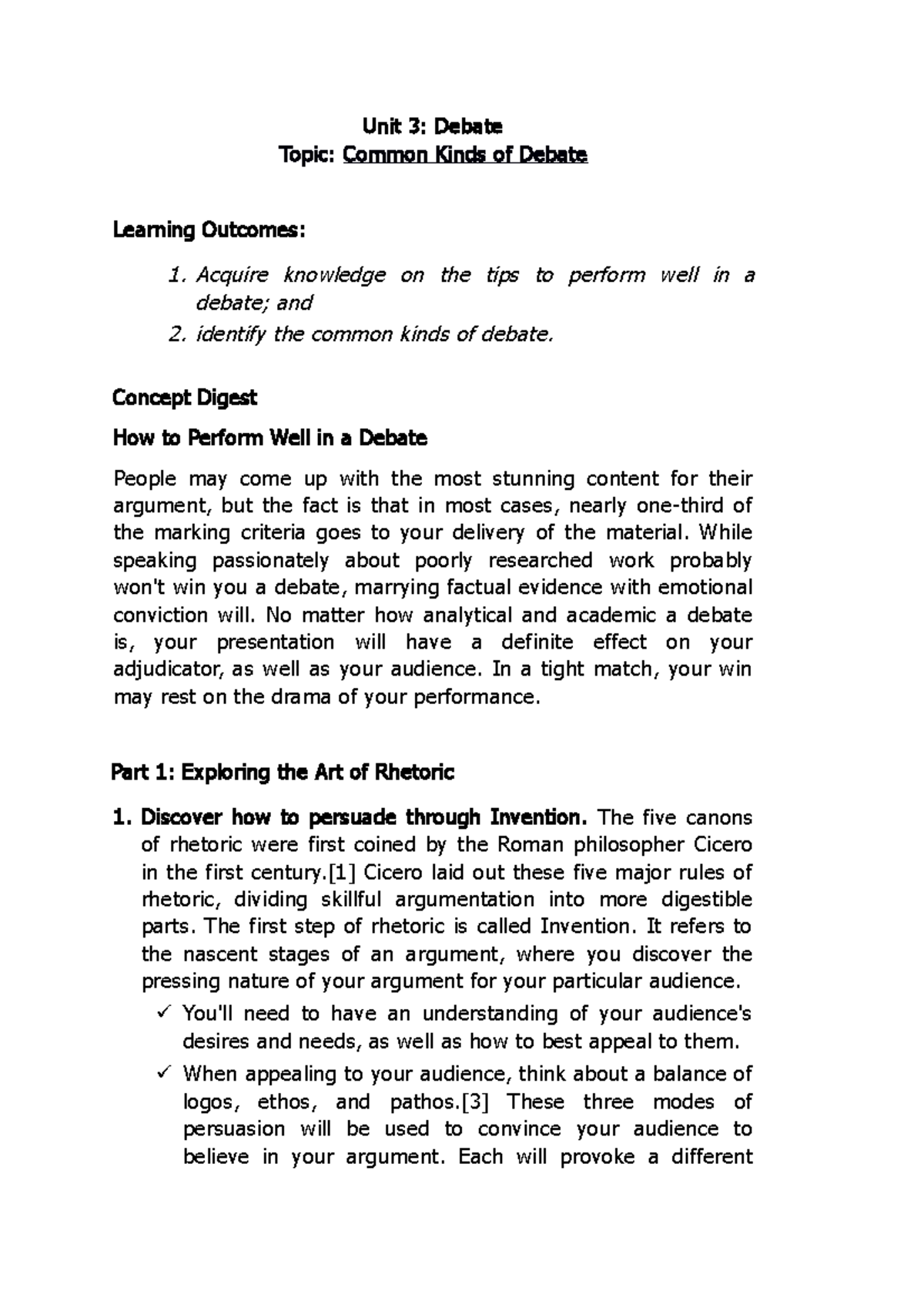 Common Kinds of Debate - Unit 3 : Debate Topic: Common Kinds of Debate ...