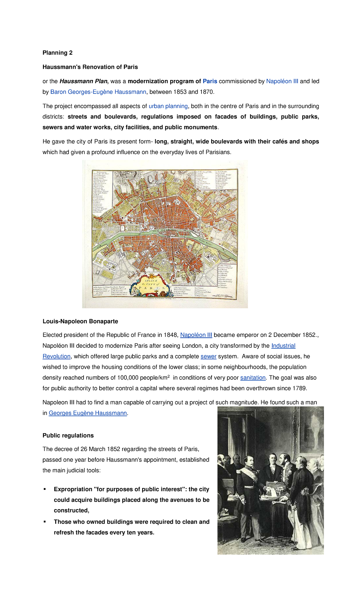 LECHaussmann - Review Notes. - Planning 2 Haussmann's Renovation of ...