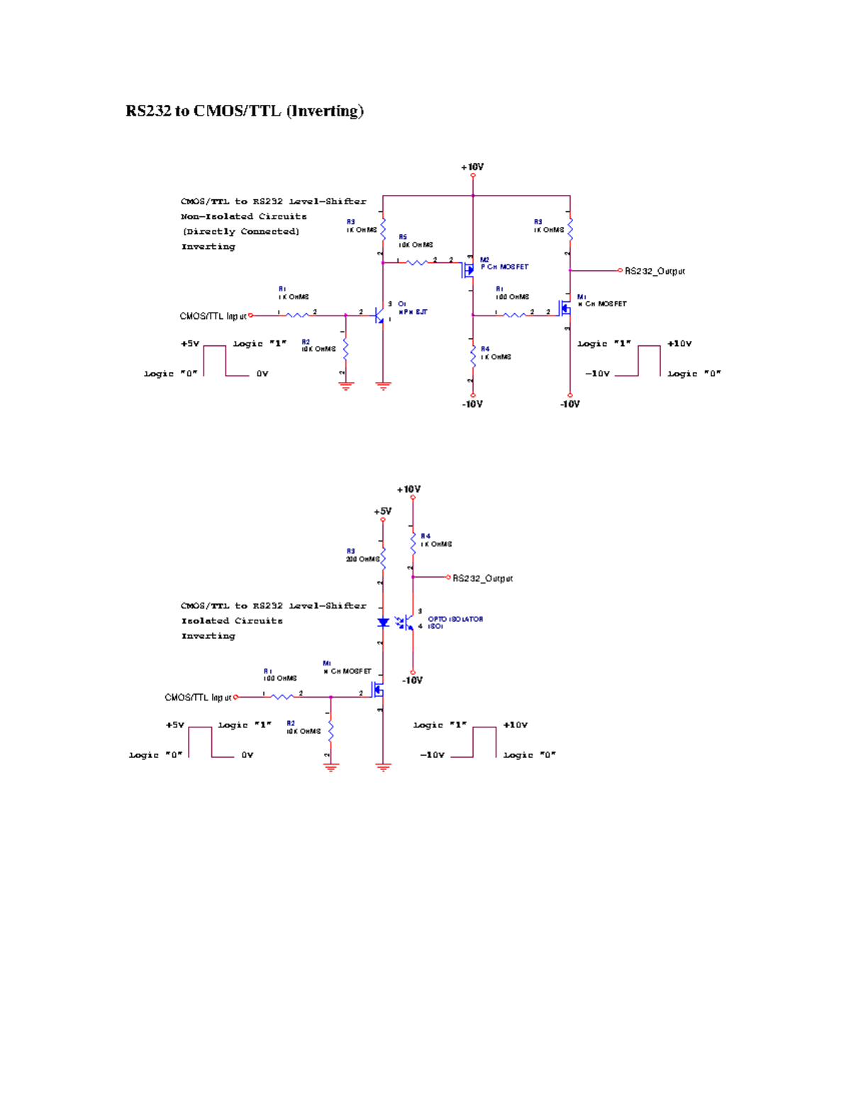 CMOS-TTL to RS232 Inverting Level-Shifter - RS232 to CMOS/TTL ...