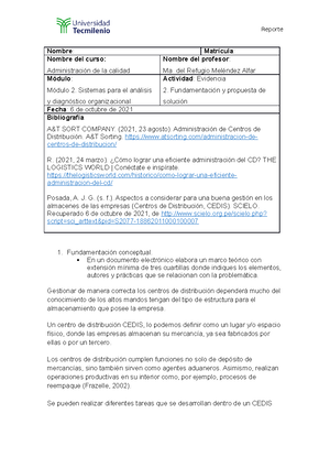 Evidencia final Administracion por calidad - Nombre: Karen Lizbeth ...