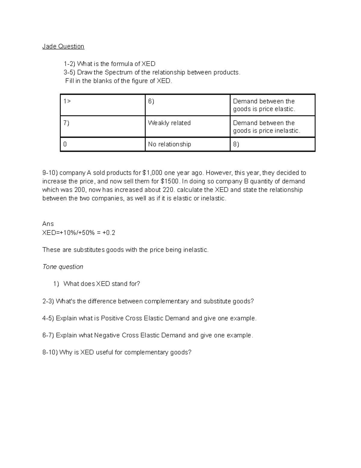 XED test - XED test - Jade Question 1-2) What is the formula of XED 3-5 ...