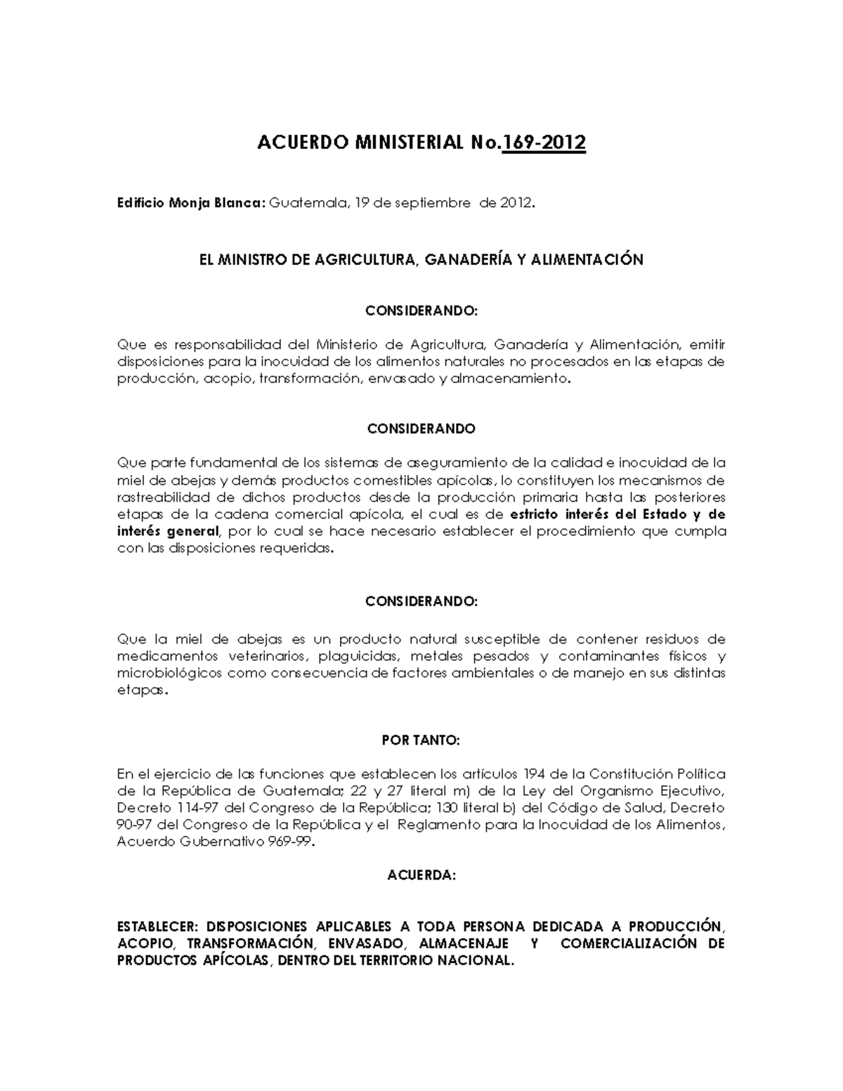 Acuerdo-Ministerial-No - ACUERDO MINISTERIAL No- Edificio Monja Blanca ...