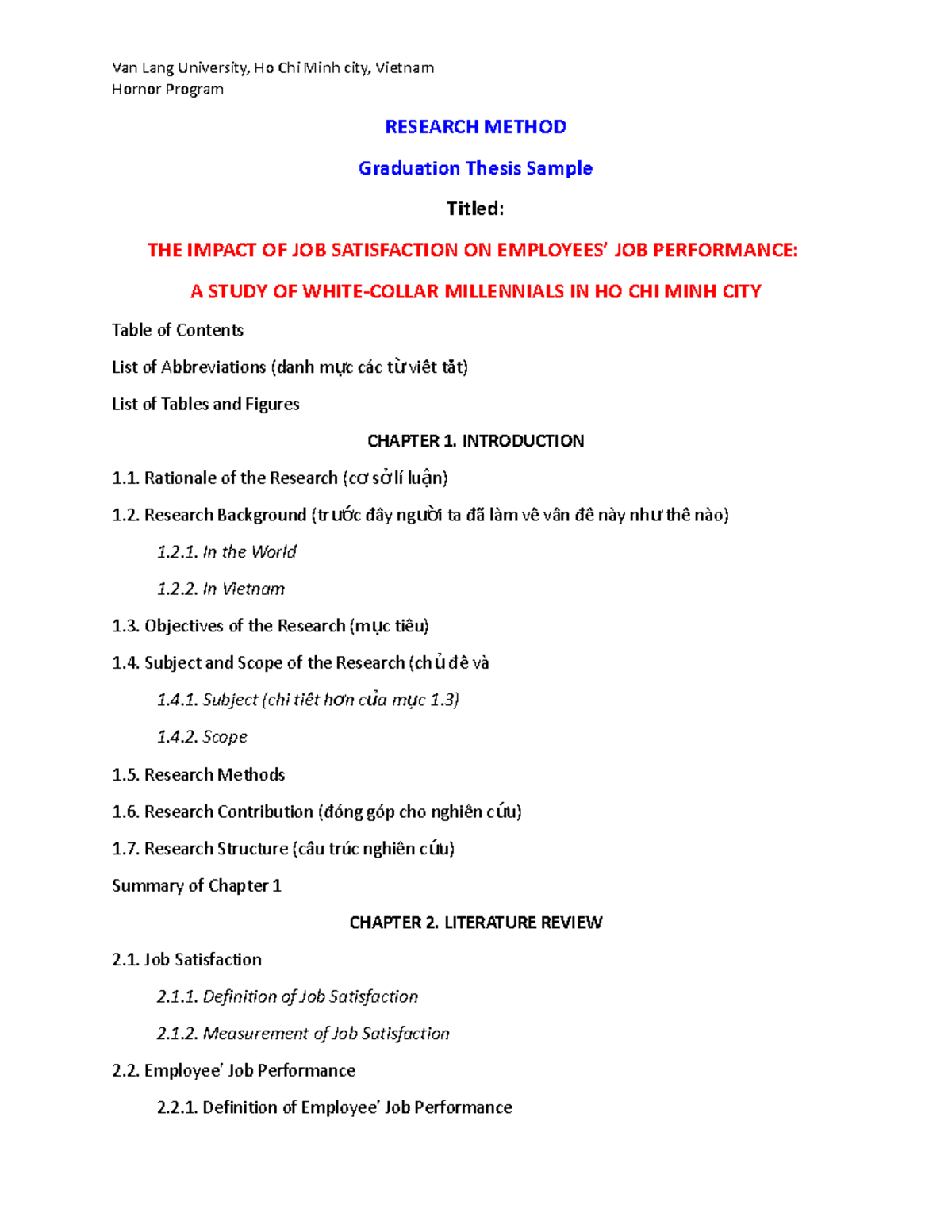 Graduation-Thesis-Sample-1 - Hornor Program RESEARCH METHOD Graduation ...