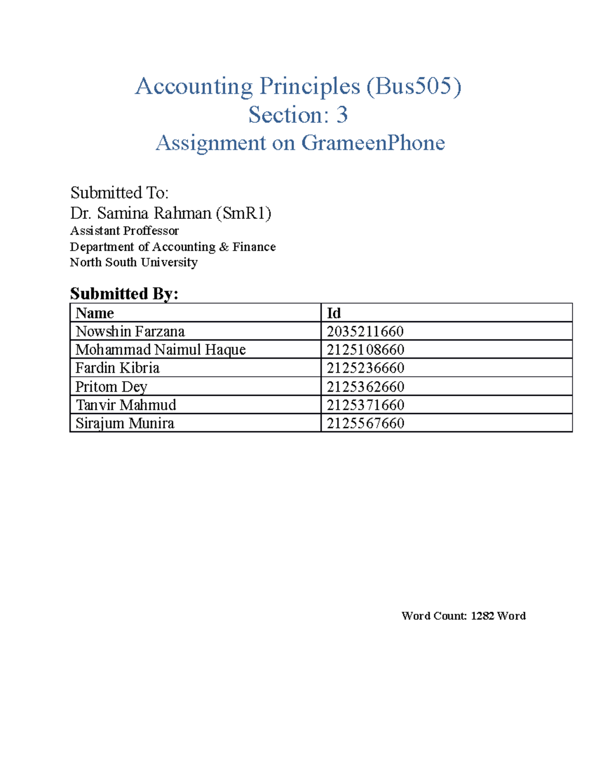 Grameenphone- Final - Details on GP finance 2021 - Accounting ...