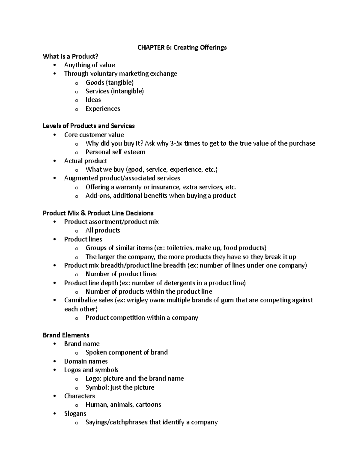 Chapter 6- Creating Offerings - CHAPTER 6: Creating Offerings What is a Product? Anything of ...