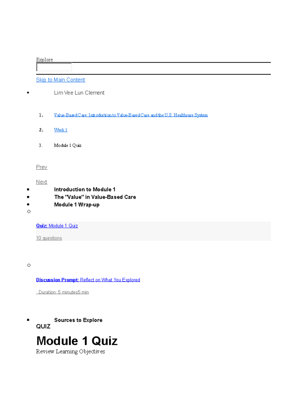 Value Based Healthcare Introduction - Week 1 - Explore Skip to Main ...