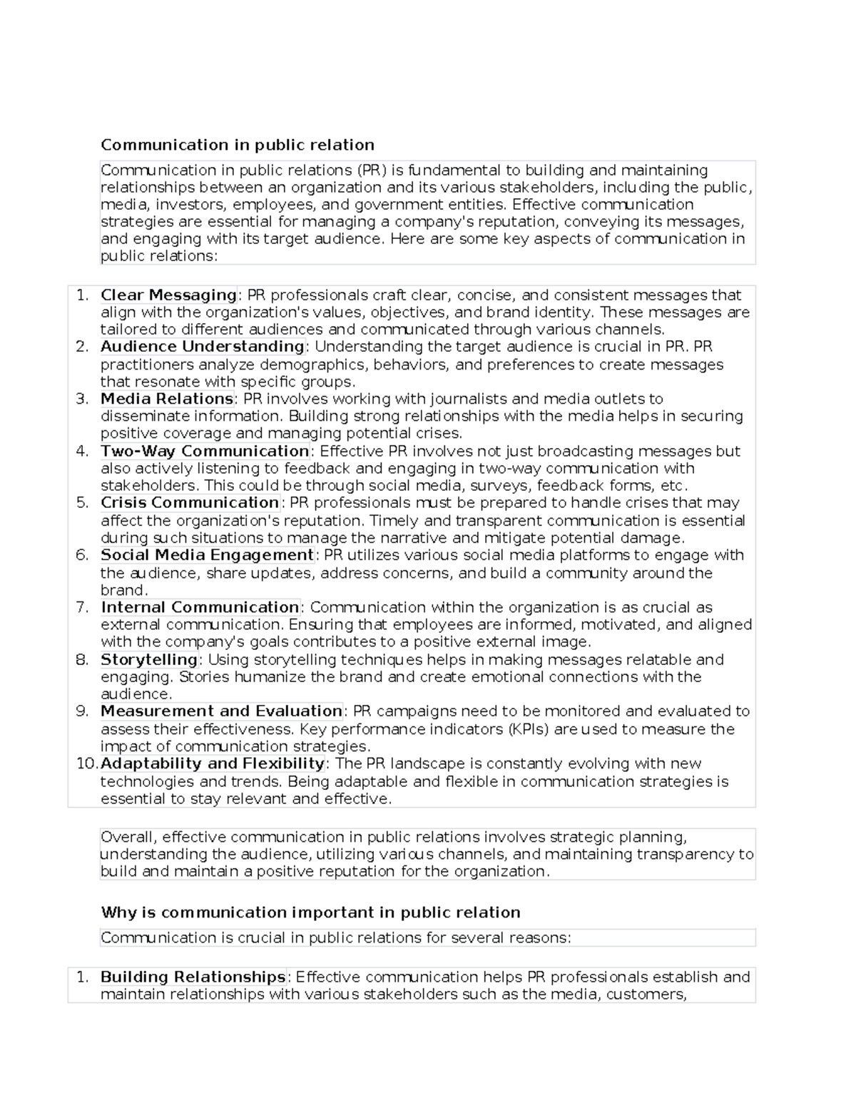 Communication in public relation - Communication in public relation ...