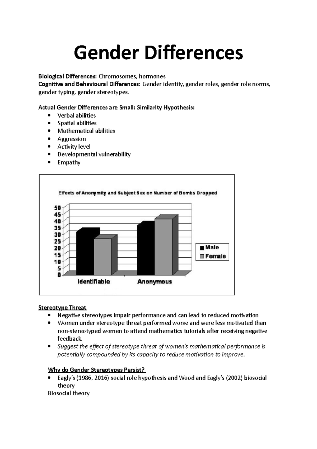 Gender Differences - Gender Differences Biological Differences ...