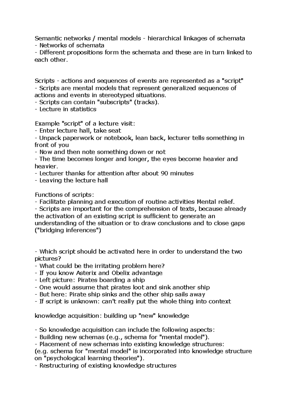 Semantic networks - Psycho Notes - Semantic networks / mental models ...