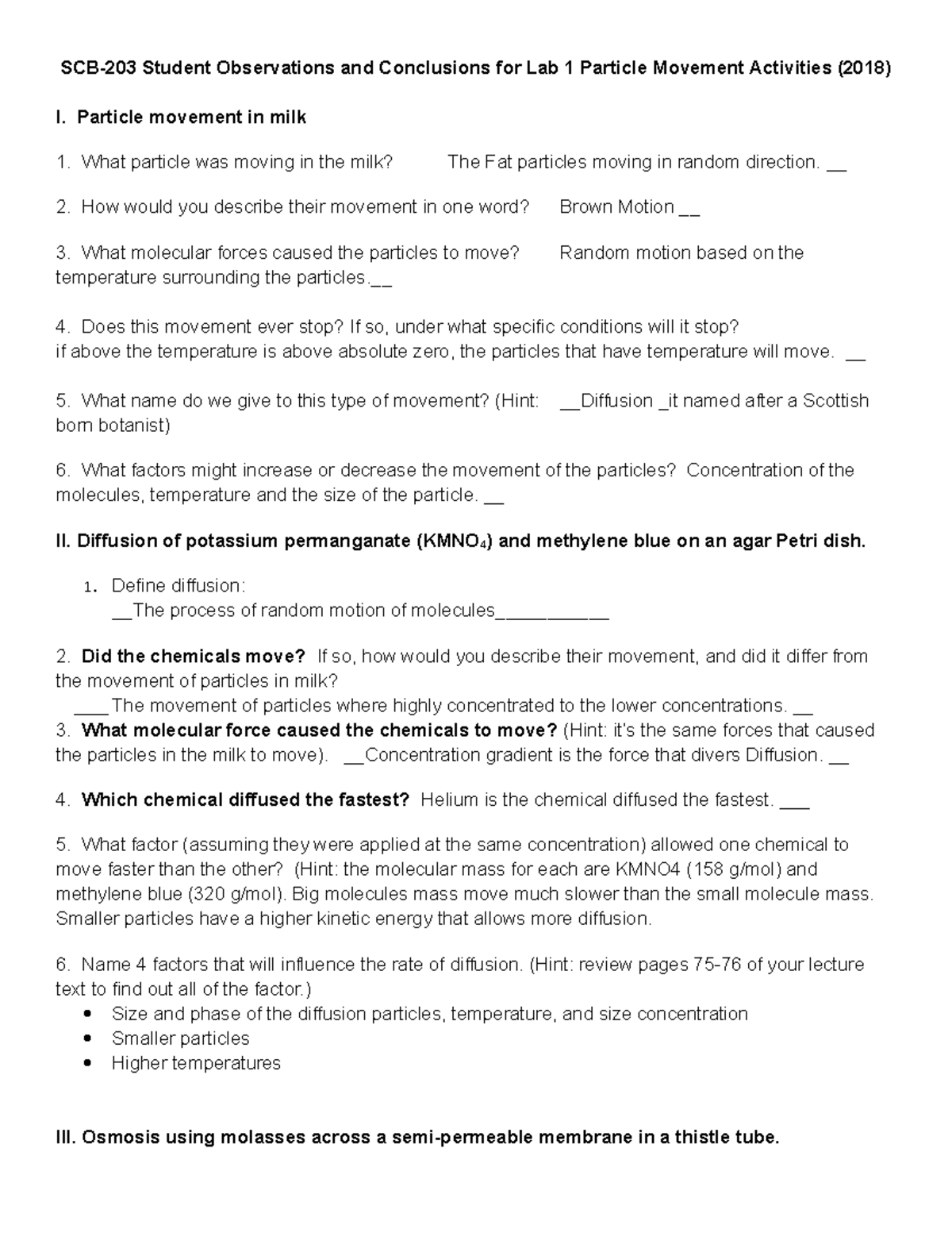 SCB-203 Student Observations for Lab 1 2018 hw - SCB-203 Student ...