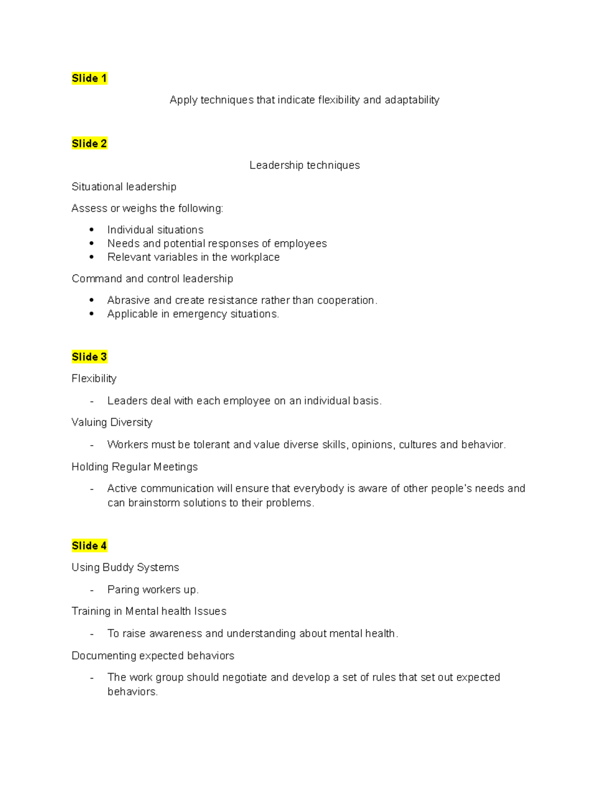 Page-9 ABI - BSA - Slide 1 Apply techniques that indicate flexibility ...