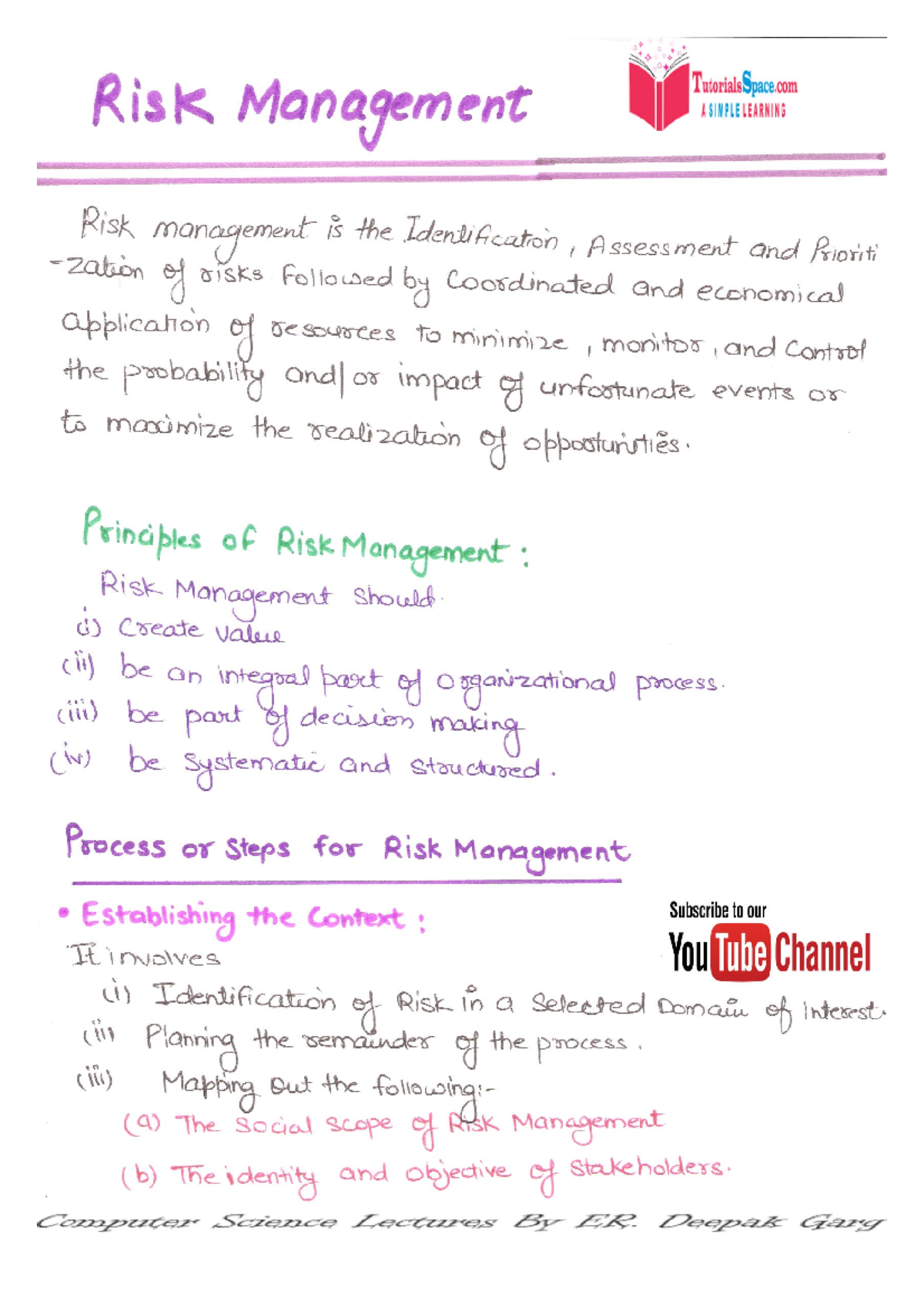 31- Risk Management- Software Engineering Tutorials In Hindi - Object Oriented programming in ...