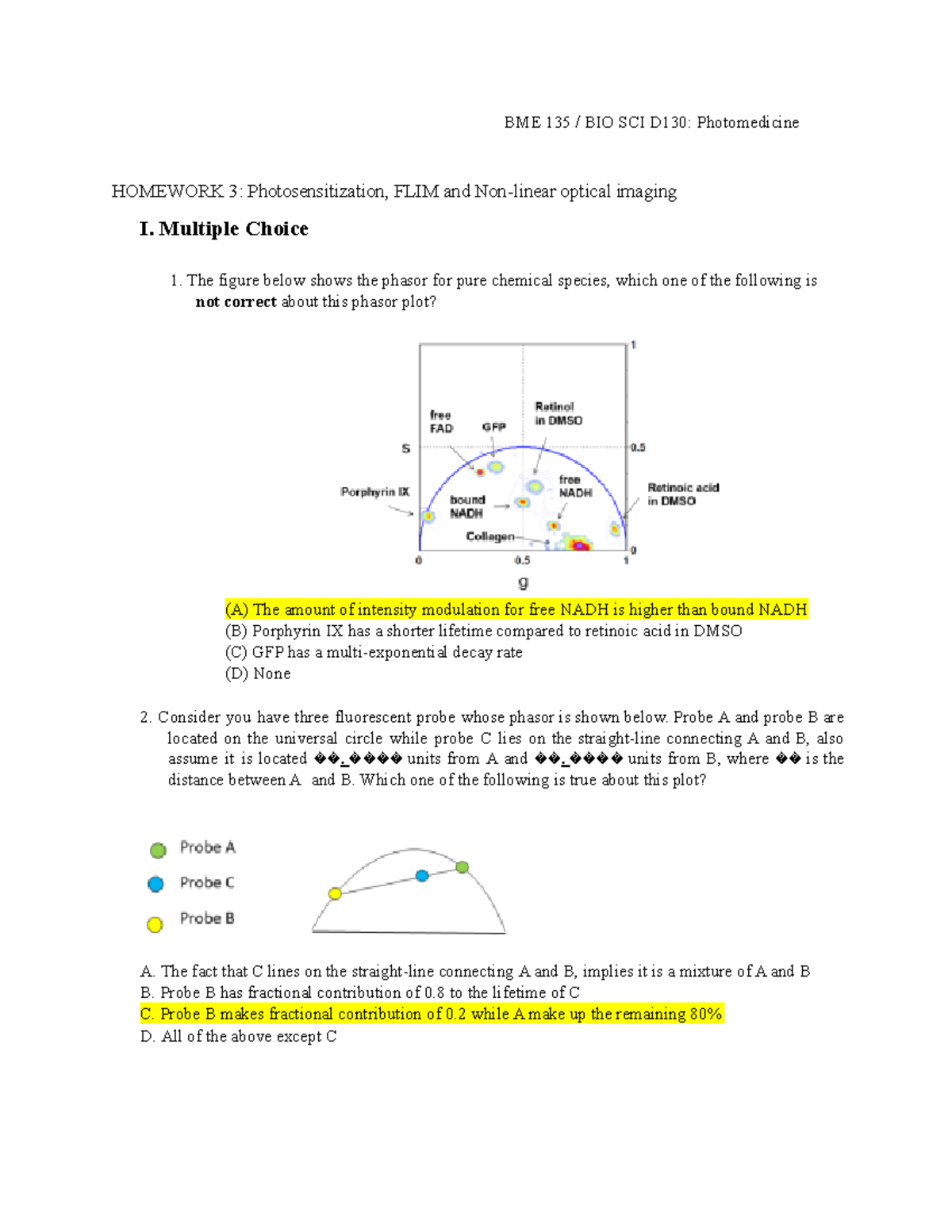 BME 135 BIO SCI 130 Homework - BME 135 / BIO SCI D130: Photomedicine ...