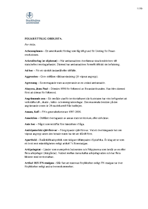 Folkrätt sammanfattning bok - Kap 1 Inledning: Folkrättens begrepp ...