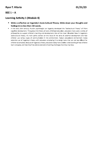 Module 4 Learning Activity 1 - Ryan T. Hilario 12/28/ BEE – 1 A Module 4 1. Read a research ...