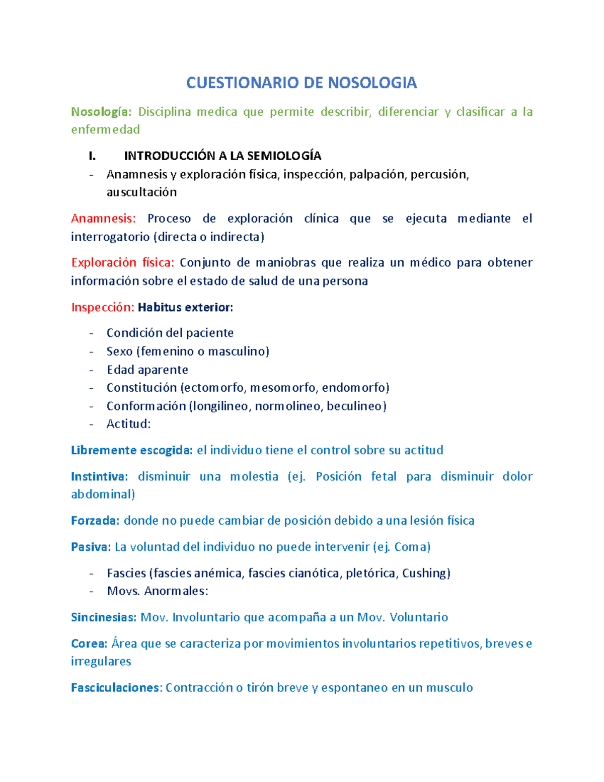 GUIA Nosoo - Apuntes de nosologia - CUESTIONARIO DE NOSOLOGIA Nosología ...