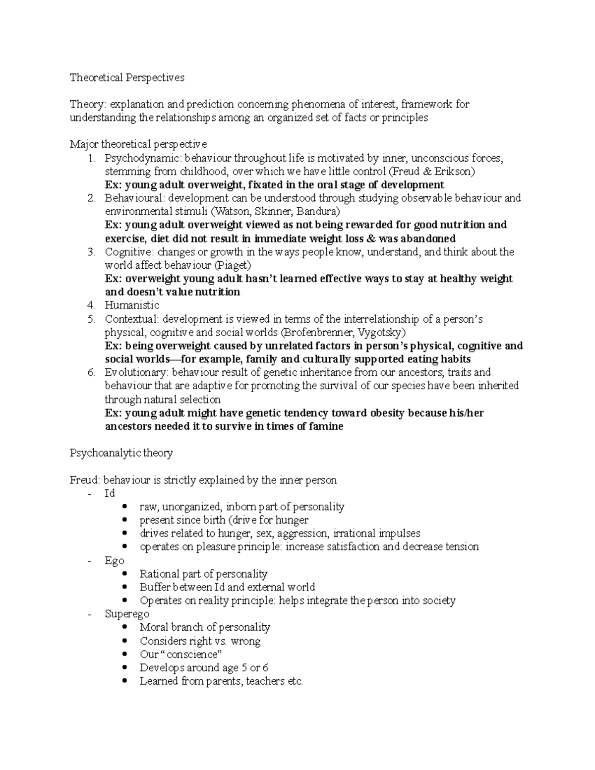 Week 2- Theoretical Perspectives - Theoretical Perspectives Theory ...