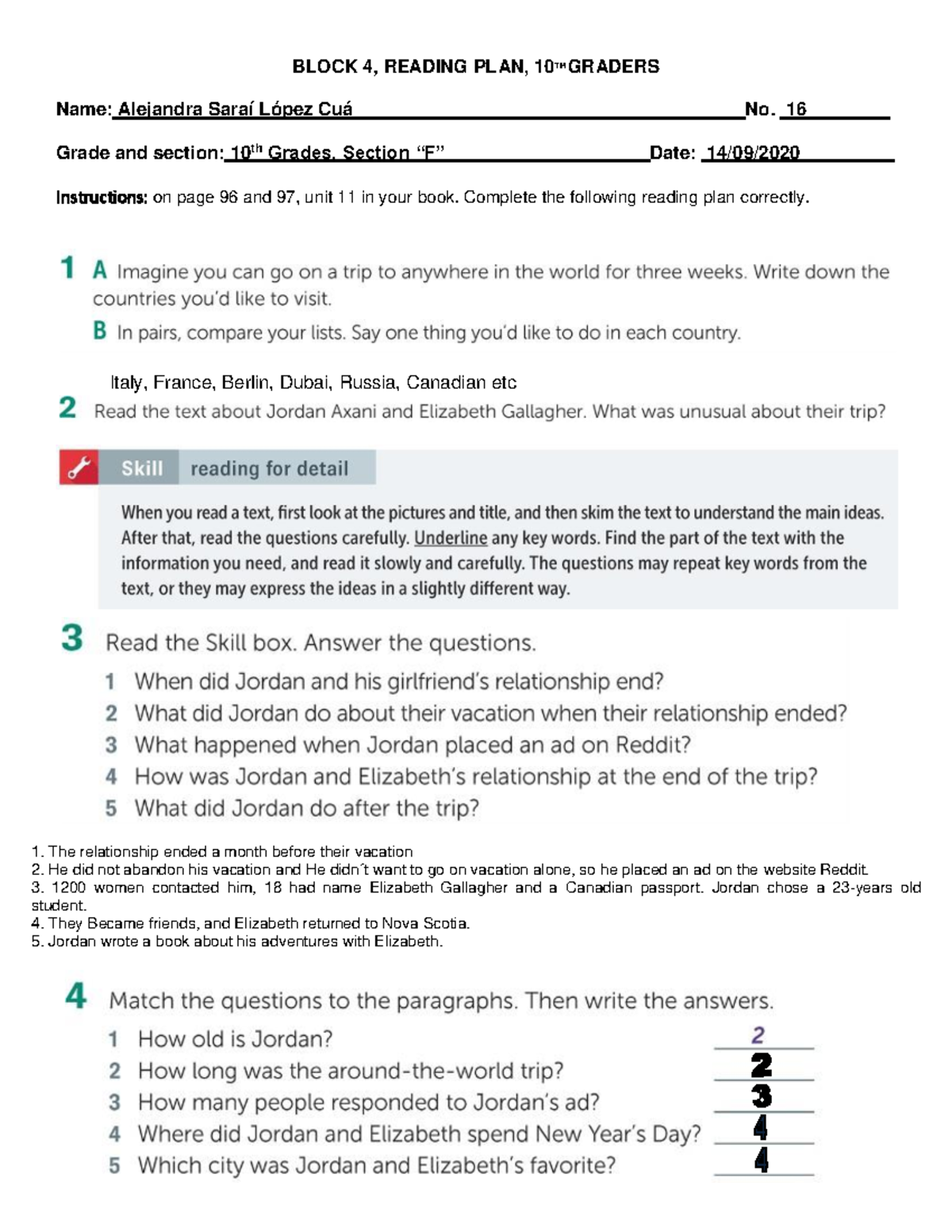 10th. grade reading plan, block 4, 2020 - BLOCK 4 , READING PLAN, 10 TH ...