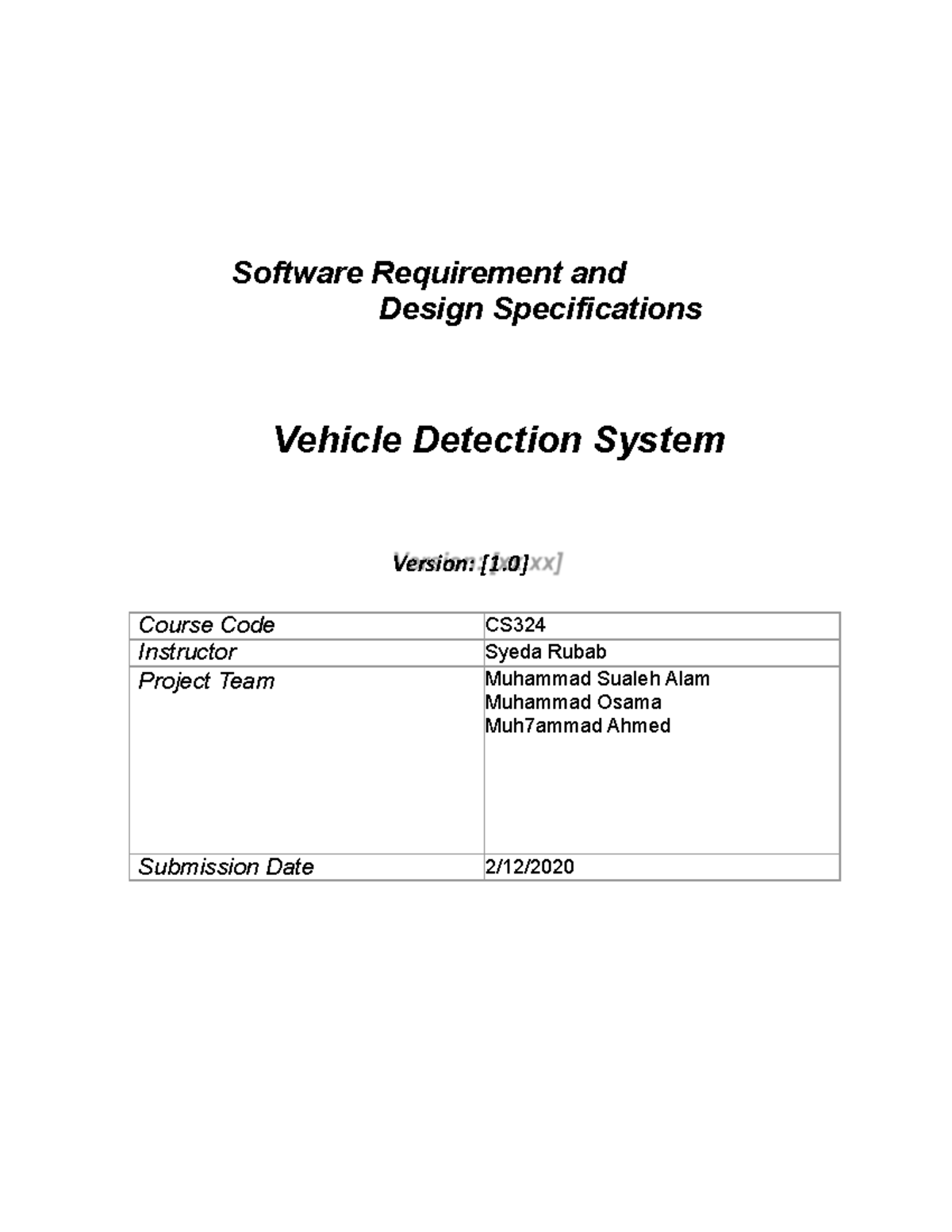 Srs Sds Version [1] Software Requirement And Design Specifications