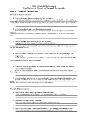 Week 3 Assignment Worksheet - MOA115 Medical Records and Insurance Week ...