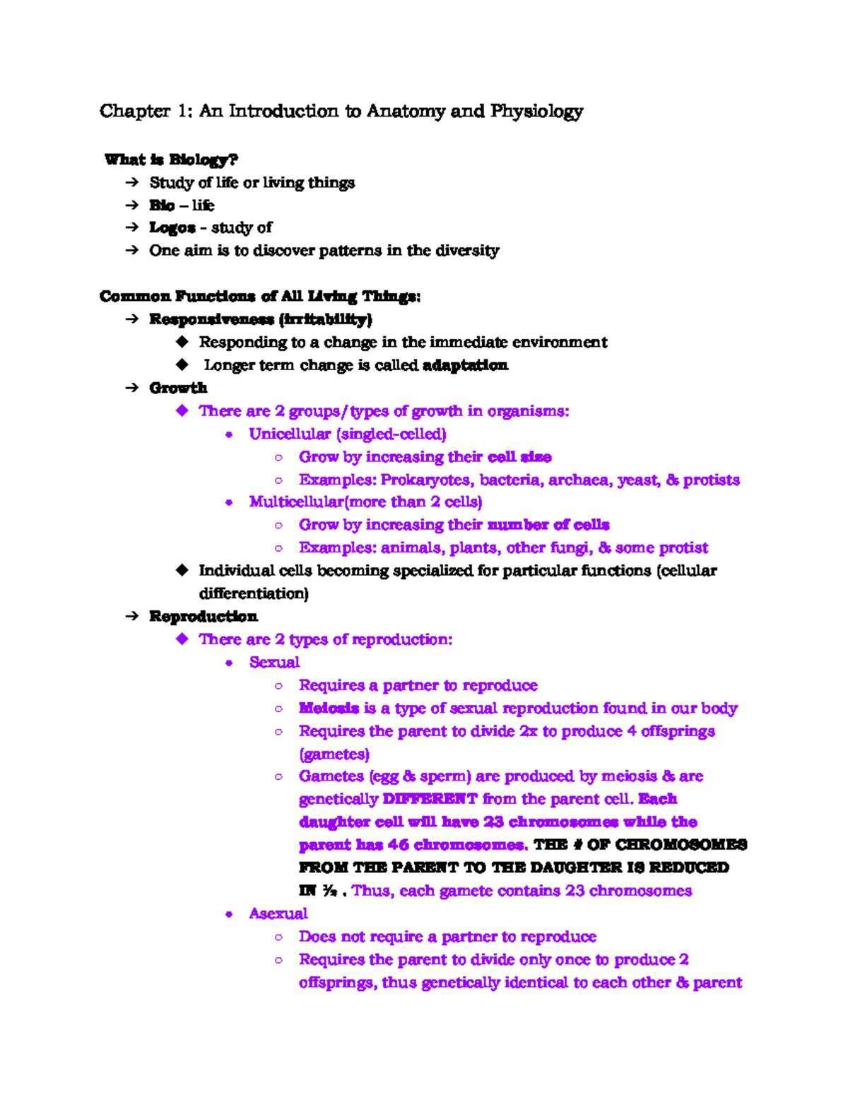 Chapter 1 - An introduction to anatomy and physiology (1) - Chapter 1 ...
