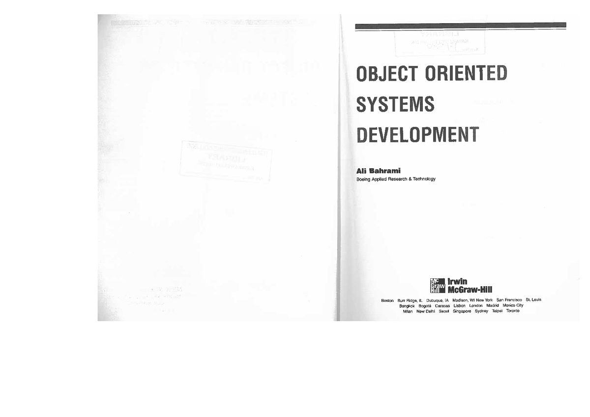 OOSD Ali Bahrami - material for oosd - Computer Science - Studocu