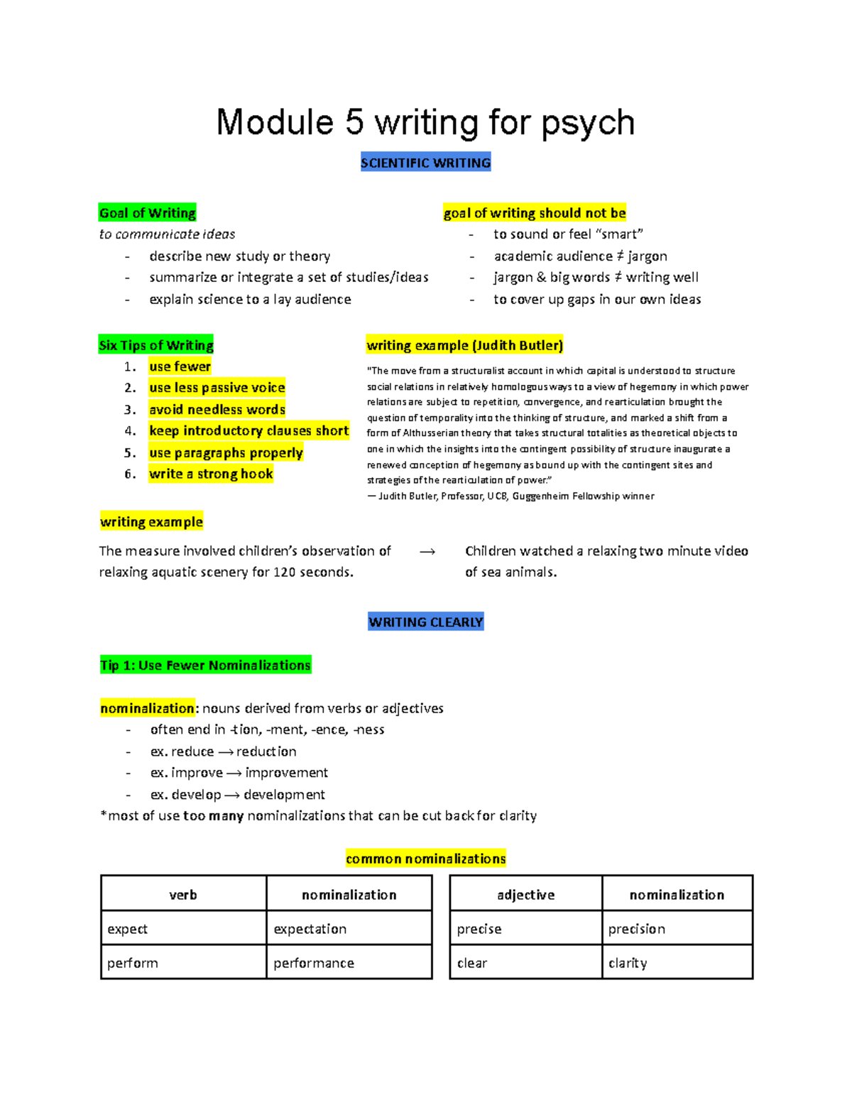 Psych 211 EXAM Notes (Modules 5-11) - Module 5 writing for psych ...