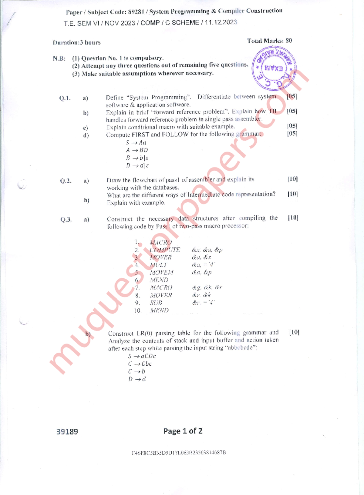 Be computer-engineering semester-6 2023 december - Studocu