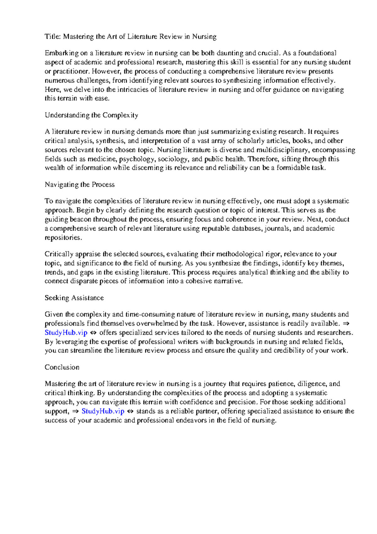 How To Do Literature Review In Nursing - Title: Mastering the Art of ...