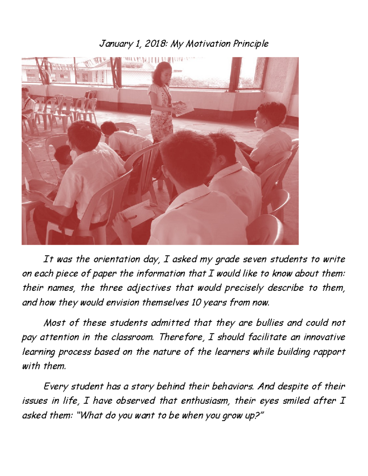 Teacher's Diary Teaching Principle - teacher education - PNU - Studocu