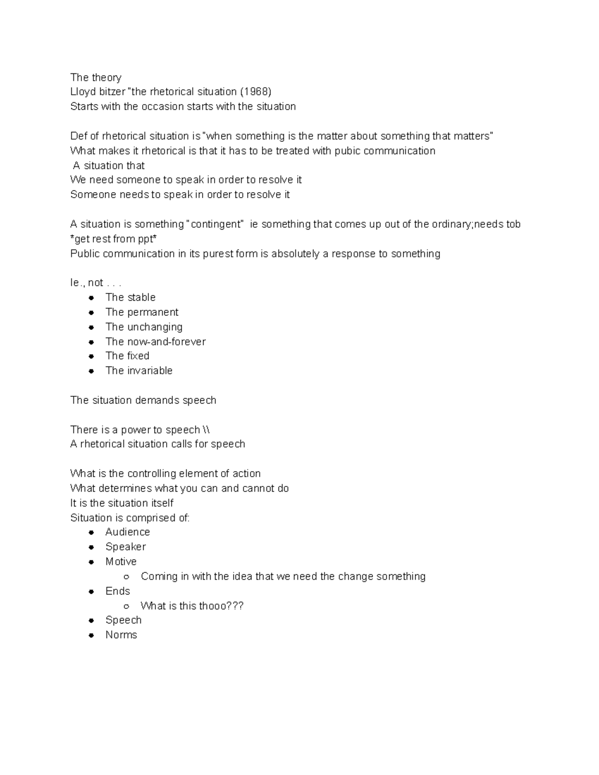 CALS 002 10/2 lecture - The theory Lloyd bitzer “the rhetorical ...