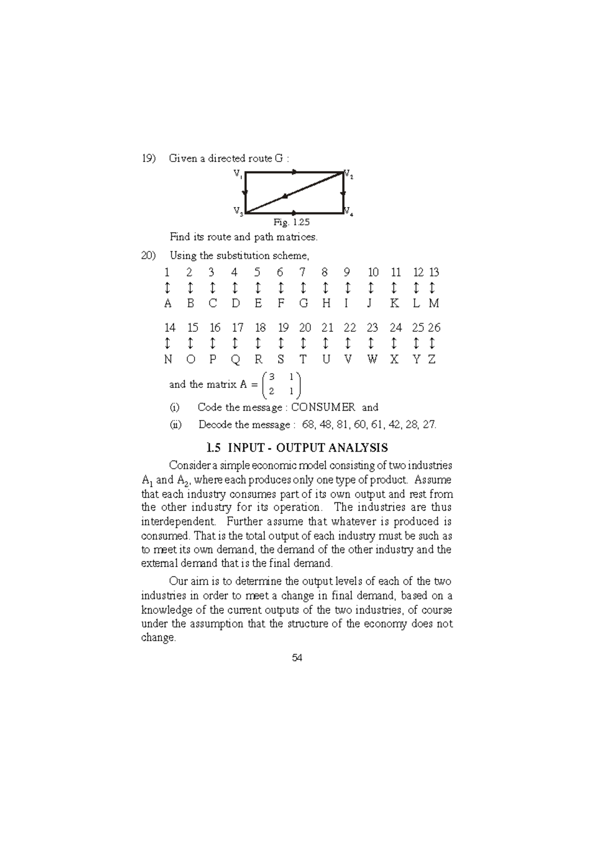 3. Input Output Analysis - Given a directed route G : Find its route ...