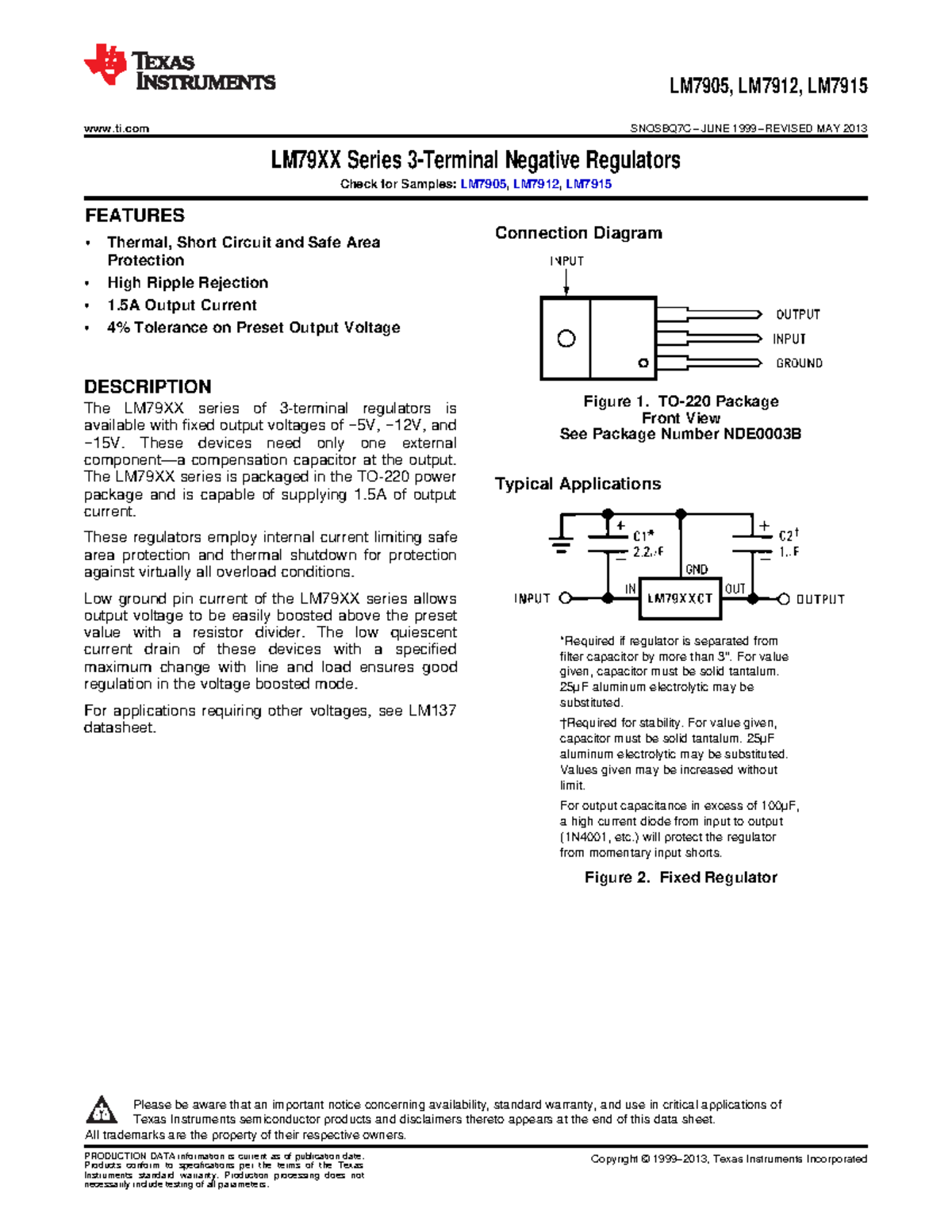 Lm79 - ninguna - ti SNOSBQ7C – JUNE 1999 – REVISED MAY 2013 LM79XX ...