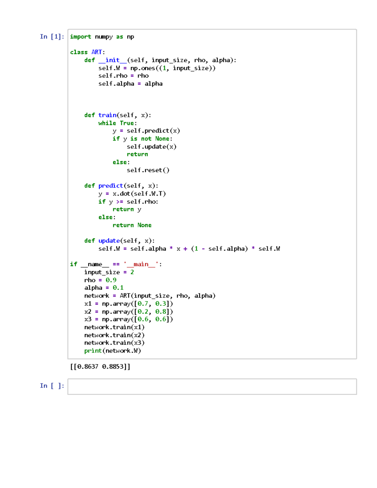 ANN-PRAC-9 - Jupyter Notebook - In [1]: In [ ]: [[0 0]] import numpy as ...