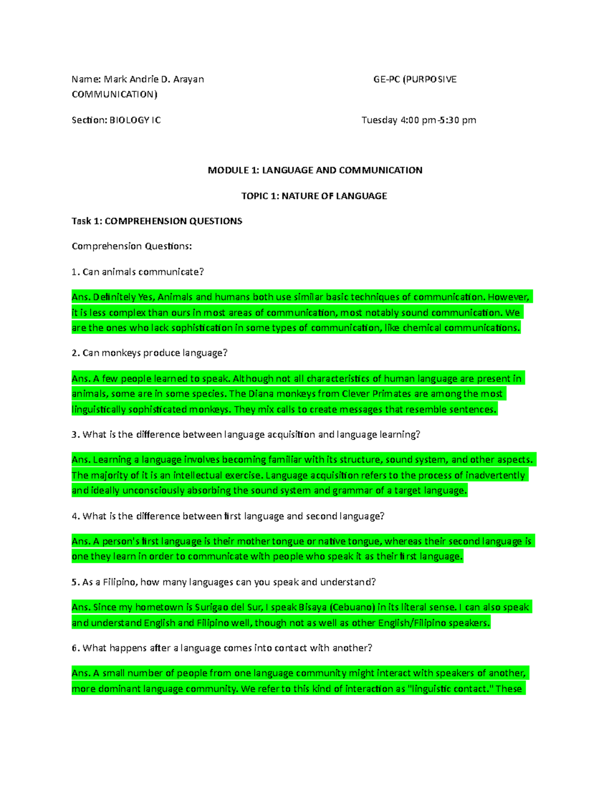 Share Purcom- Activity Module 1-2( Andrie) - Name: Mark Andrie D ...