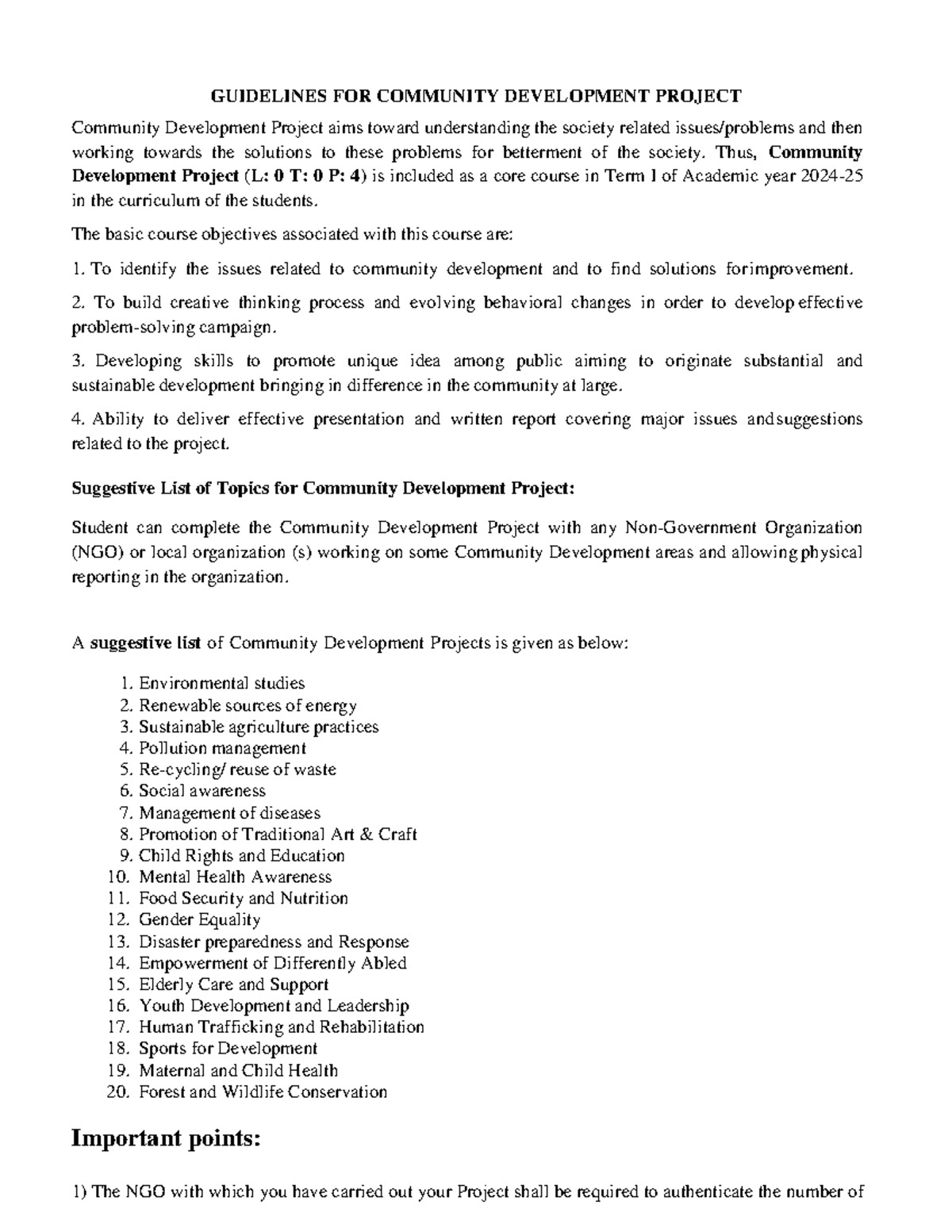 CDP Guidelines instruction - ####### GUIDELINES FOR COMMUNITY DEVELOPMENT PROJECT ...