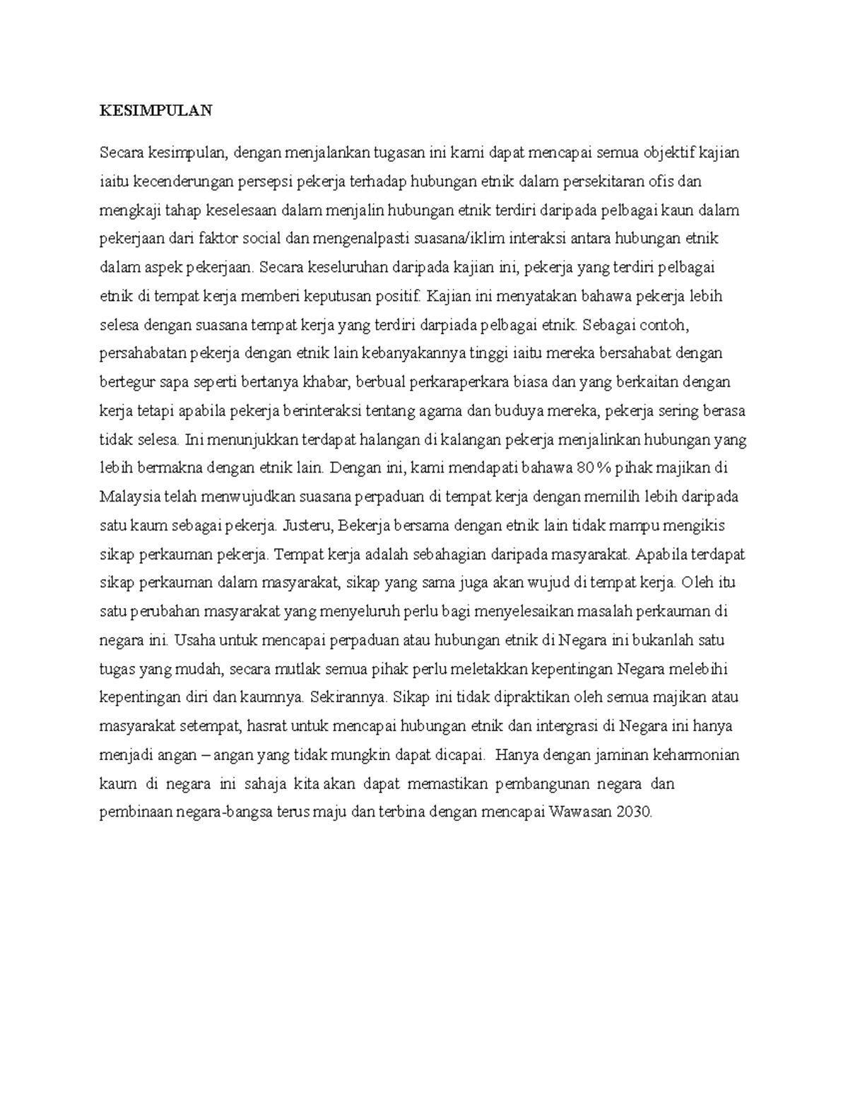 Kesimpulan - no sure - KESIMPULAN Secara kesimpulan, dengan menjalankan ...