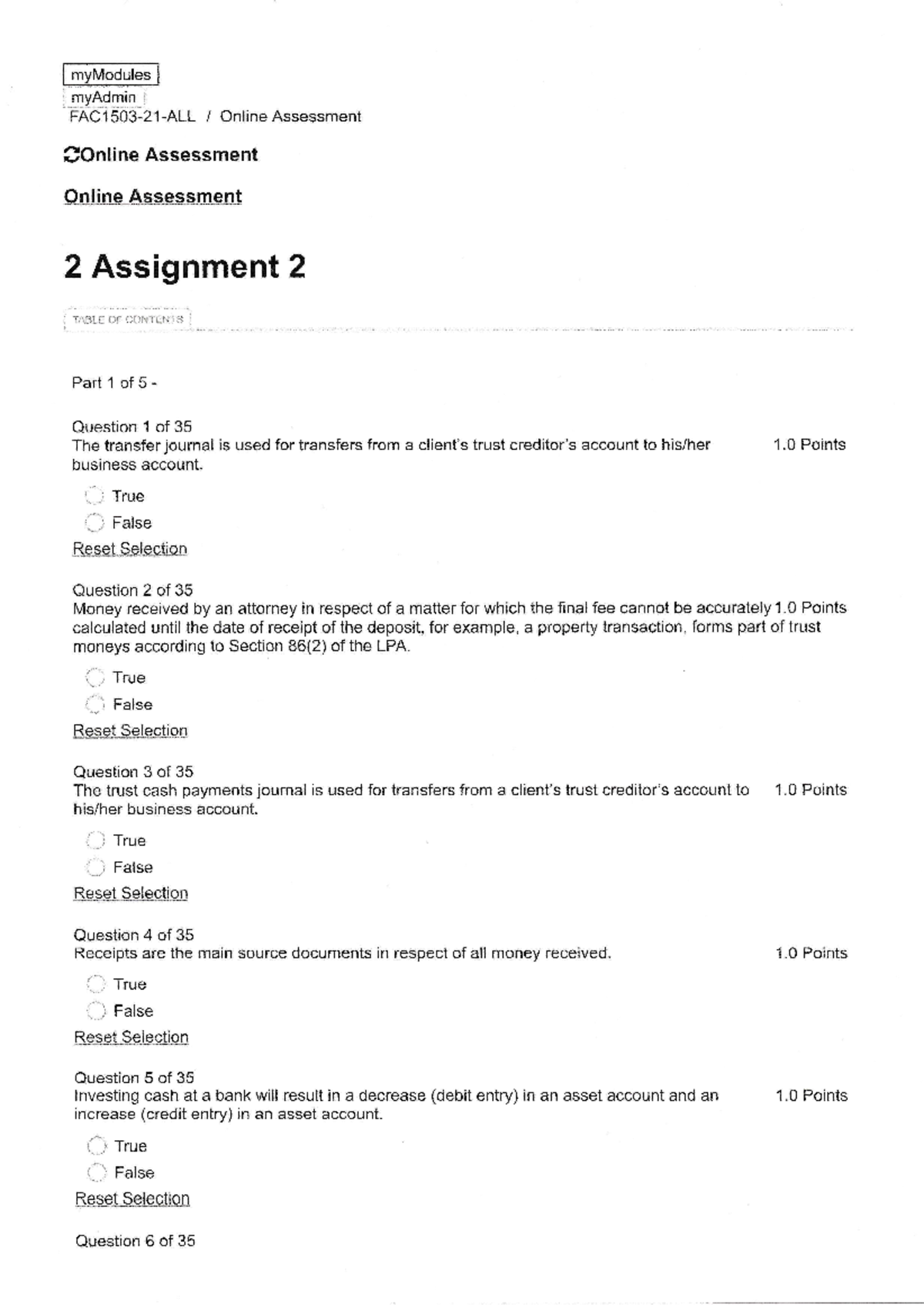 Assignment 2 fac1503 - FAC1503-21-ALL / Online Assessment Sonline Assessment Online Assessment 2 ...