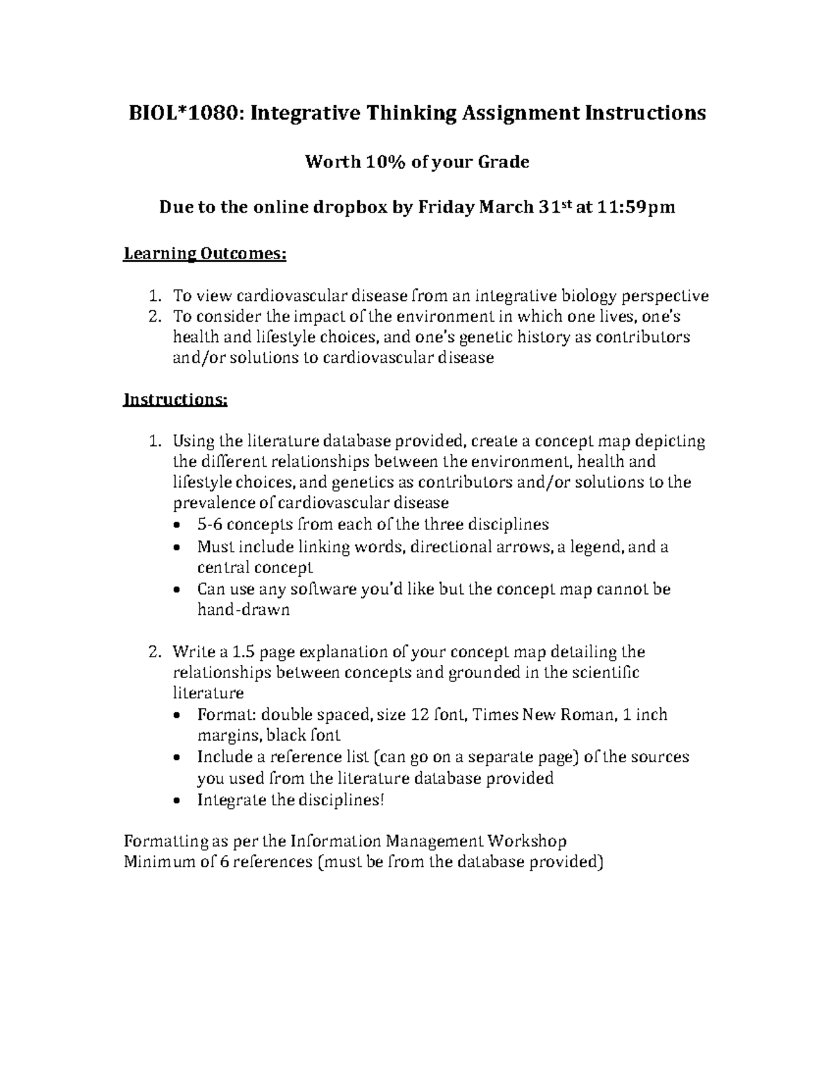 Integrative Thinking Assignment Instructions 1 - Studocu