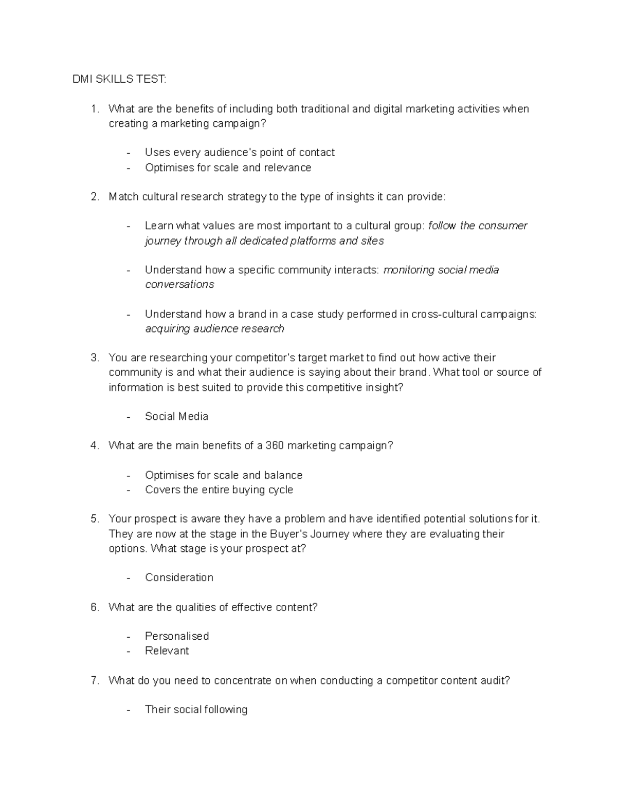 DMI skills test - DMI SKILLS TEST: What are the benefits of including ...