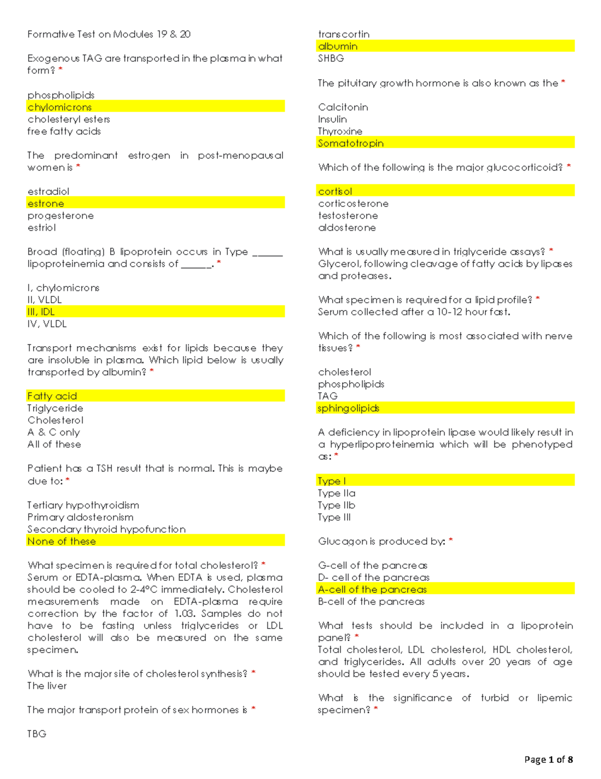 Biochem Lab Module - Lab Manual Assignments - Formative Test on Modules ...