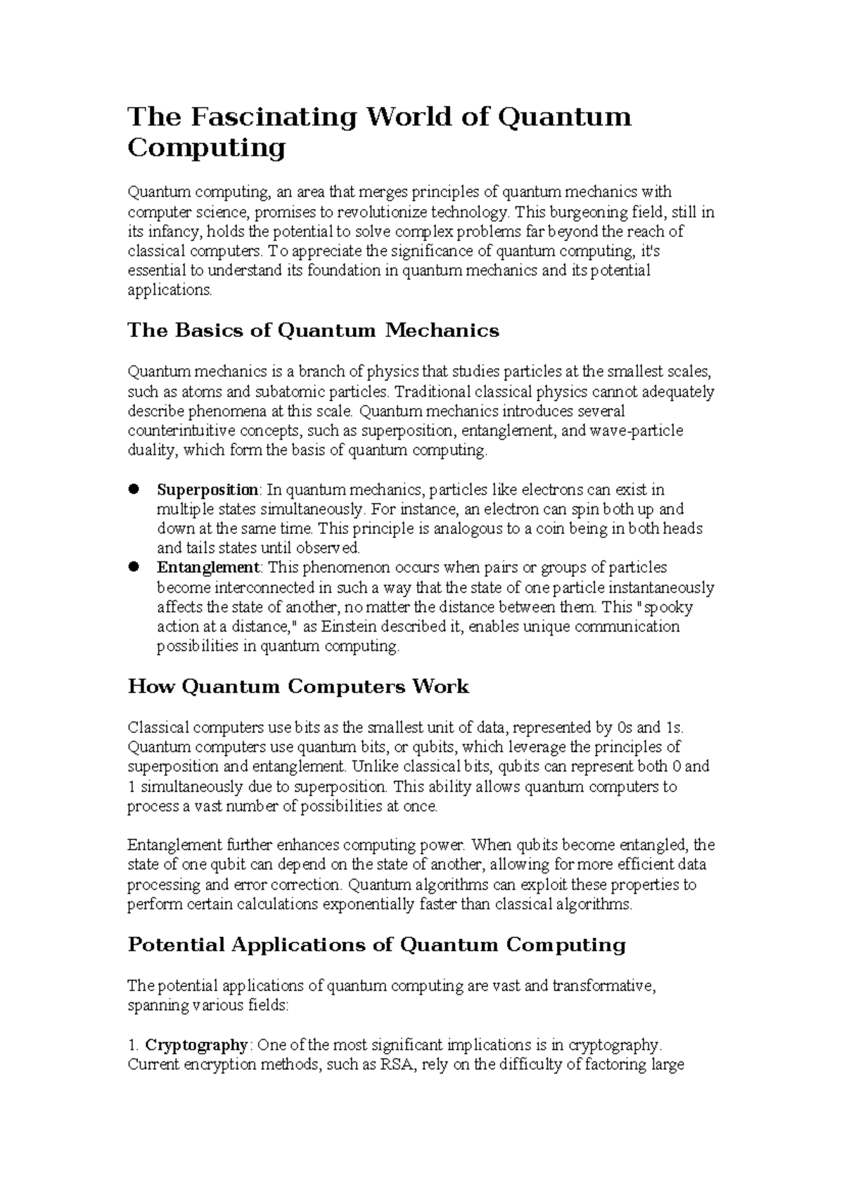 The Fascinating World of Quantum Computing - The Fascinating World of Quantum Computing Quantum ...