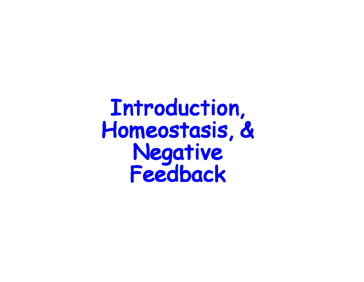 Homeostasis, Cells notes - Introduction, Homeostasis, & Negative ...