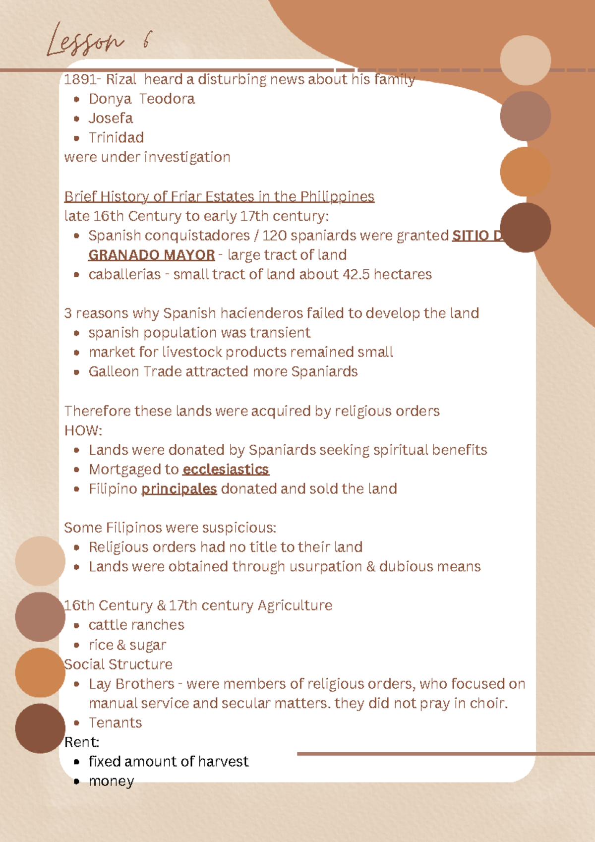 Lesson 6 World LIT - Lesson 6 1891- Rizal heard a disturbing news about ...