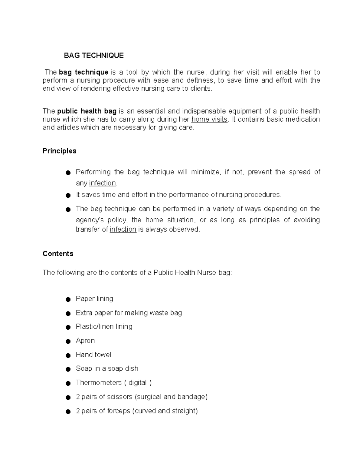 BAG Technique - BAG TECHNIQUE The bag technique is a tool by which the ...