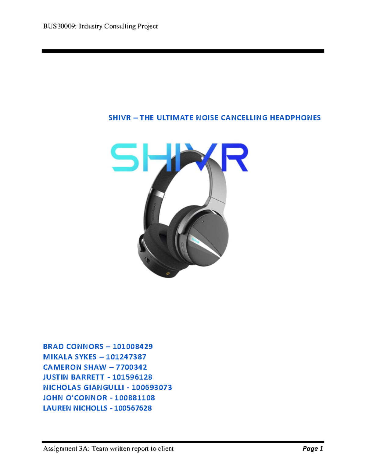 Assessment 3A - team written report to client - Warning: TT: undefined ...