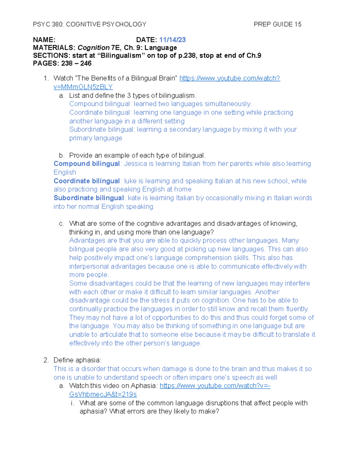 PG 15 SP22 - cog psy sri pg - PSYC 380: COGNITIVE PSYCHOLOGY PREP GUIDE ...
