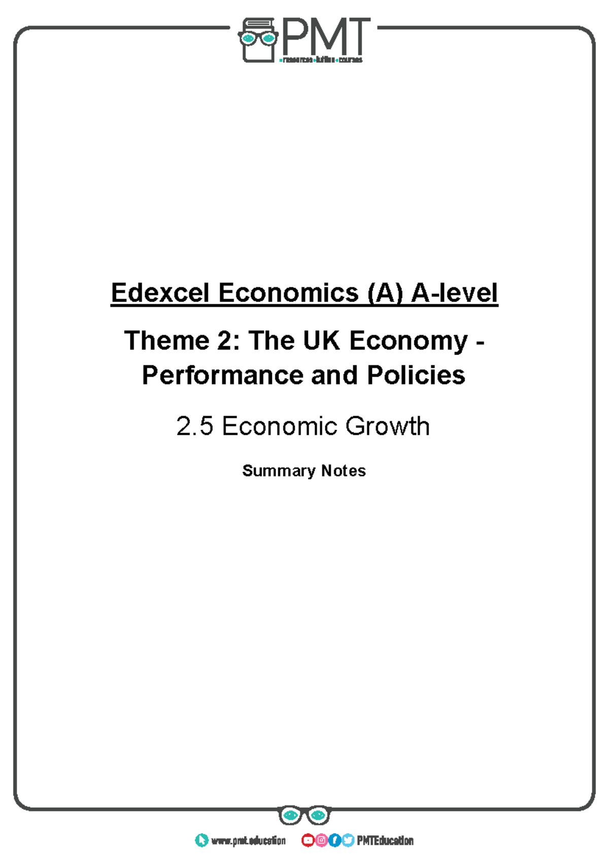 2.5. Economic Growth - edexcel econ - Edexcel Economics (A) A-level ...